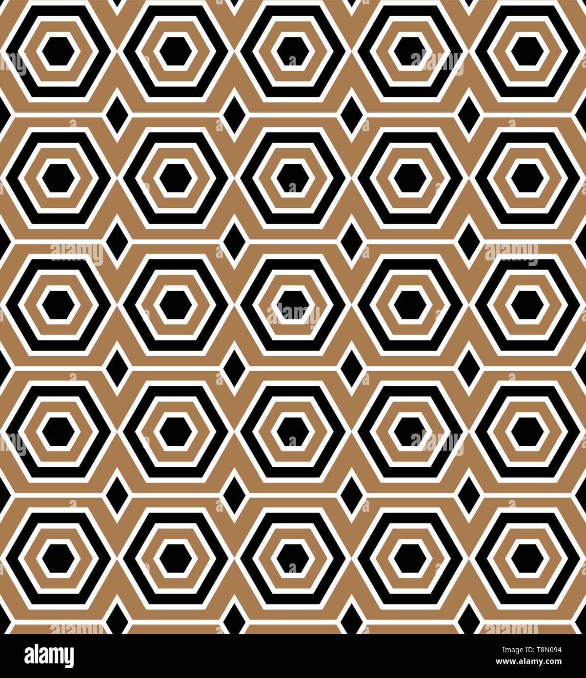 Seamless repeating geometric hexagonal tile pattern. Vector and ...