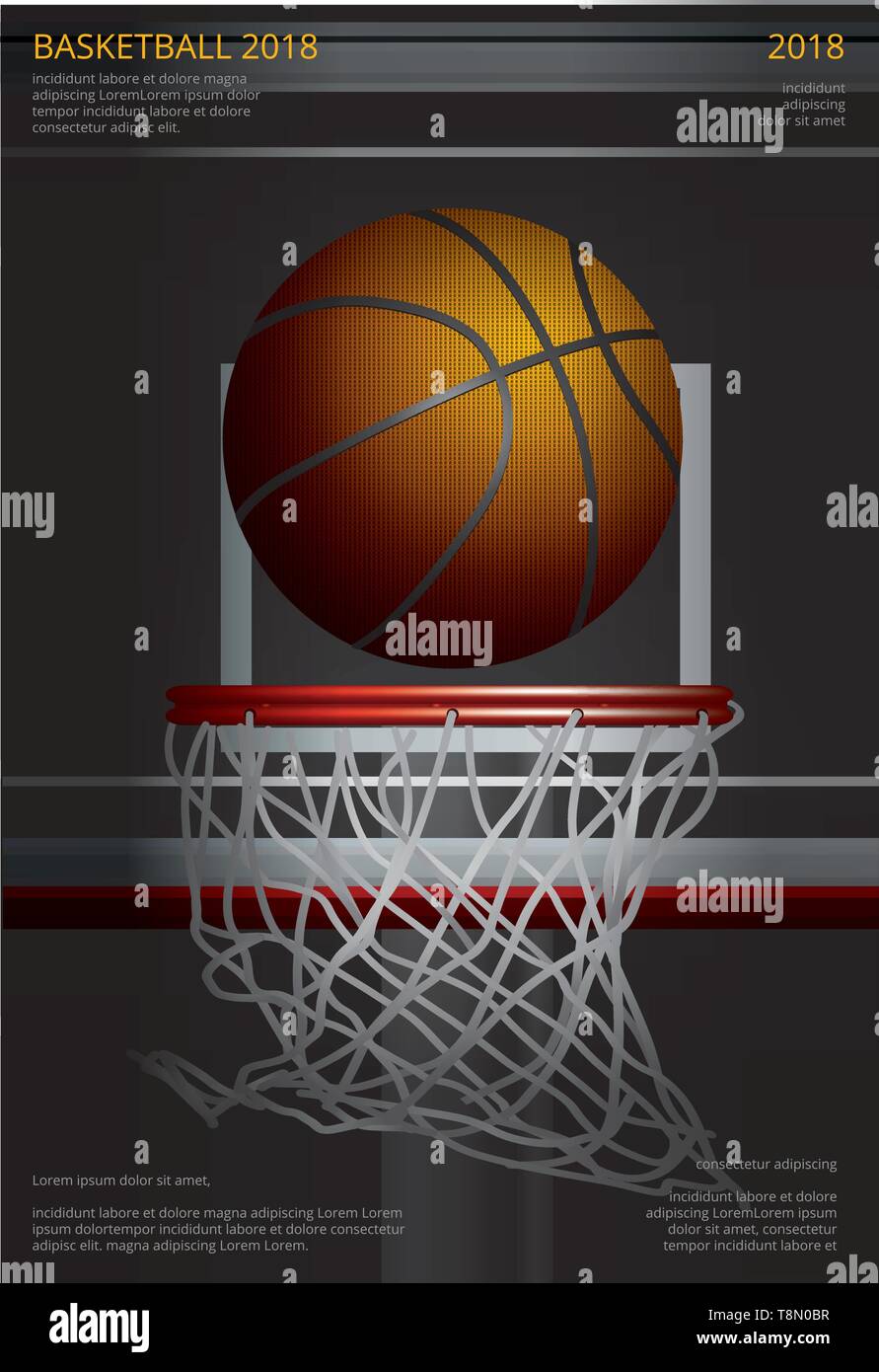Basketball Poster Advertising Vector Illustration Stock Vector Image ...