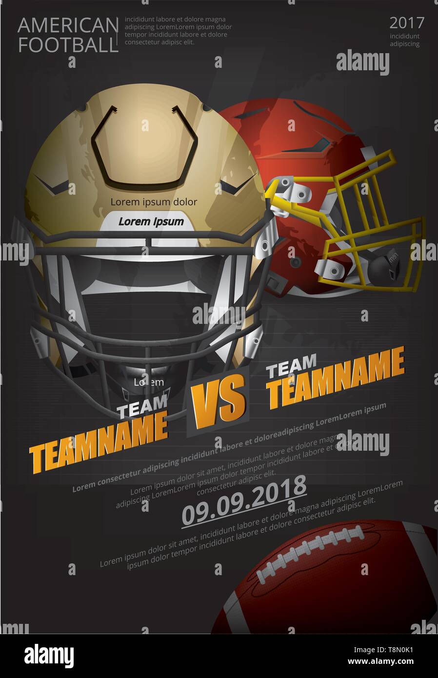 American football Poster Vector Illustration Stock Vector Image & Art ...