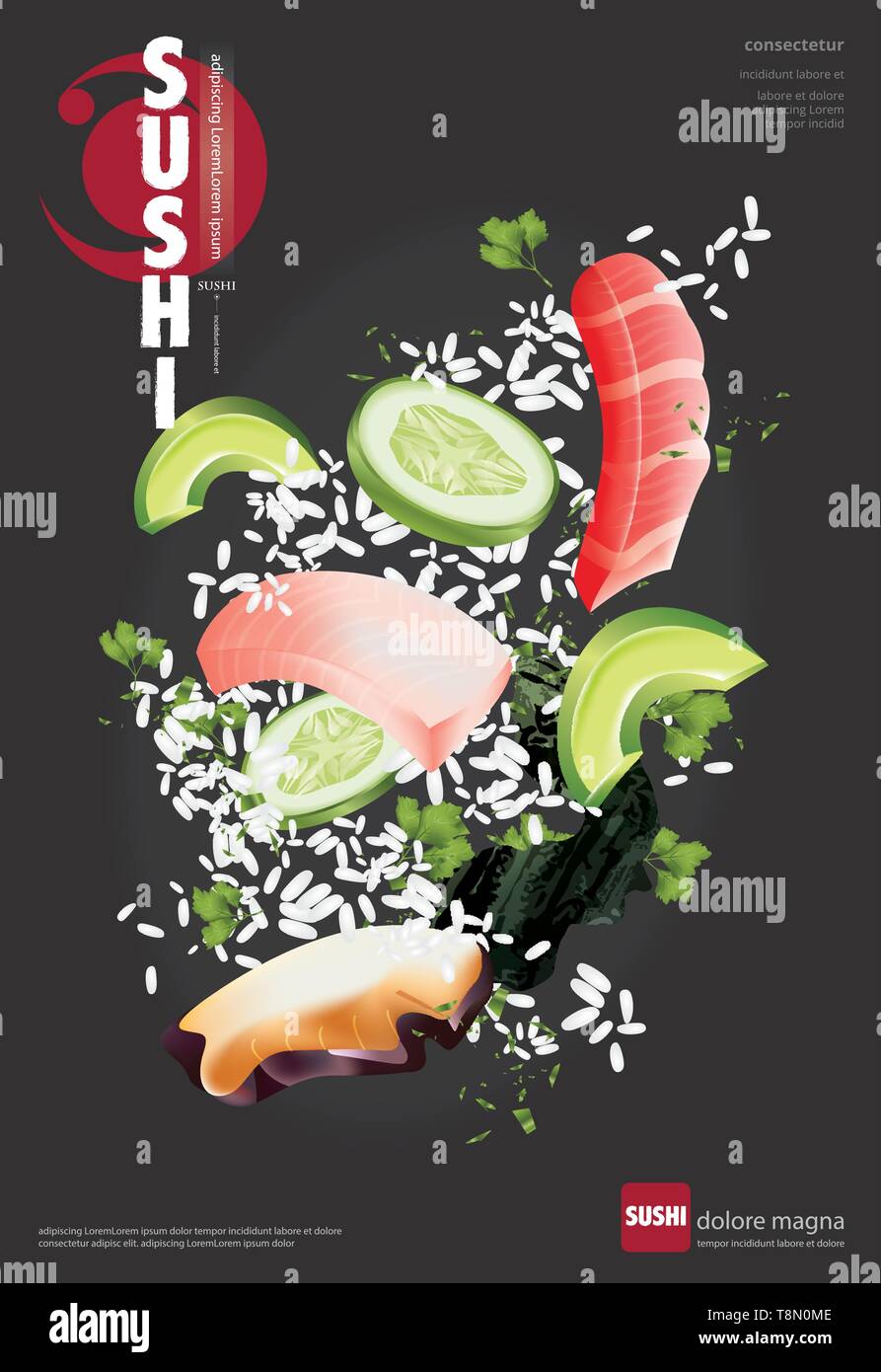 Poster of Sushi Restaurant Vector illustration Stock Vector Image & Art ...