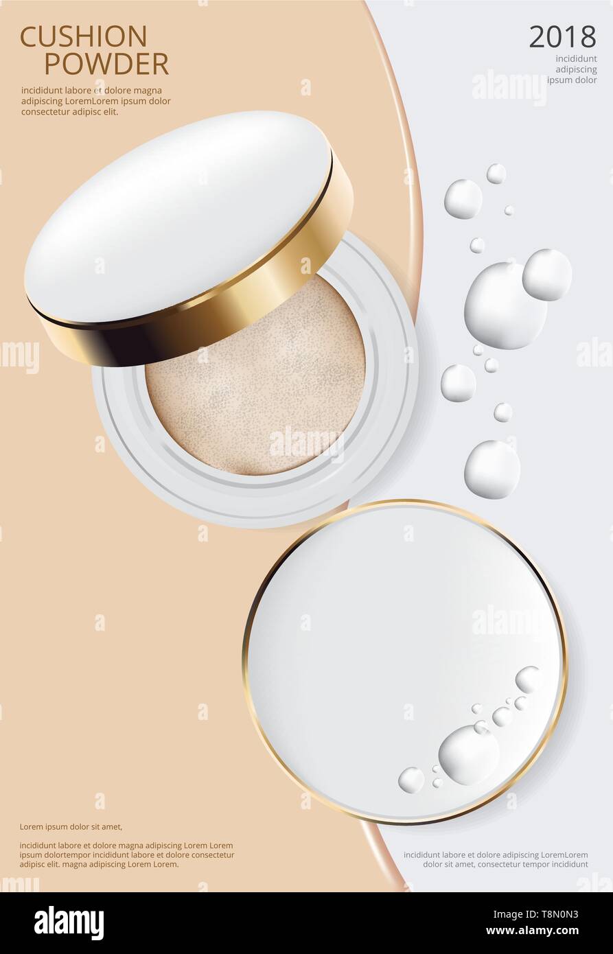 Makeup Powder Cushion Poster Template Vector Illustration Stock Vector ...