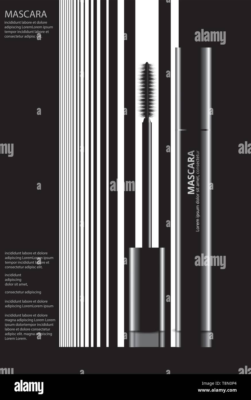 Poster Cosmetic Mascara with Packaging Vector Illustration Stock Vector ...