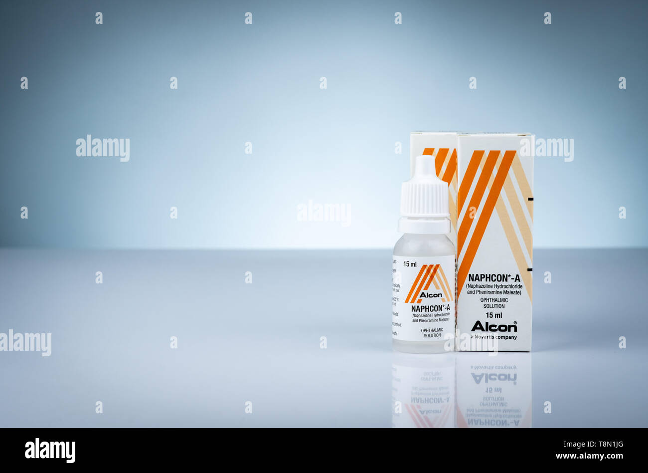 CHONBURI, THAILAND-OCTOBER 27, 2018 : Naphcon-A sterile ophthalmic ...