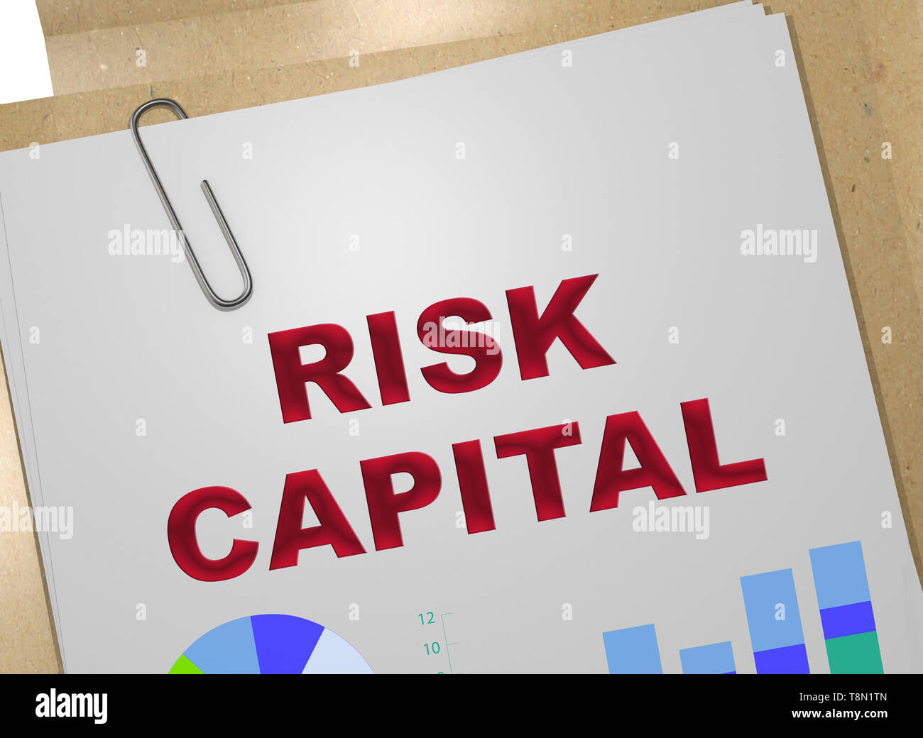 3D illustration of RISK CAPITAL title on business document Stock Photo ...