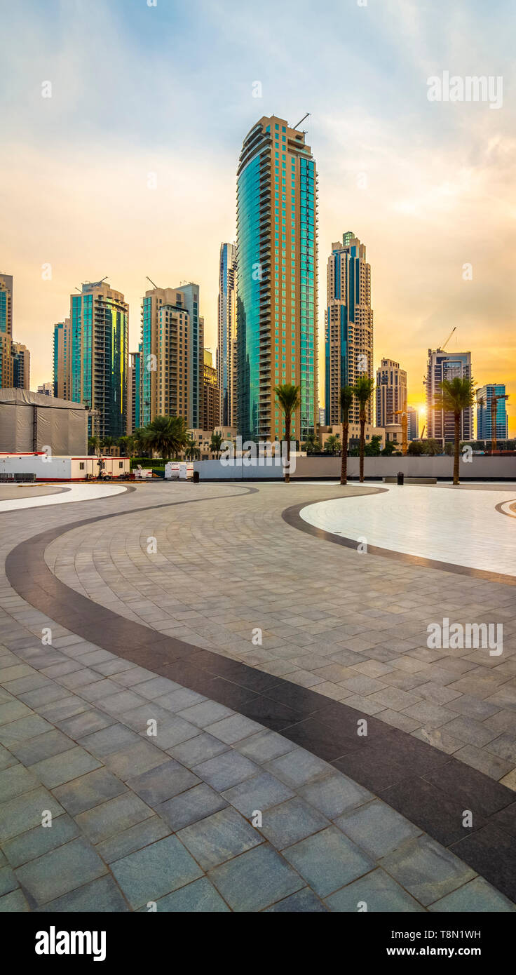 District downtown. View of the beautiful modern high-rise buildings ...