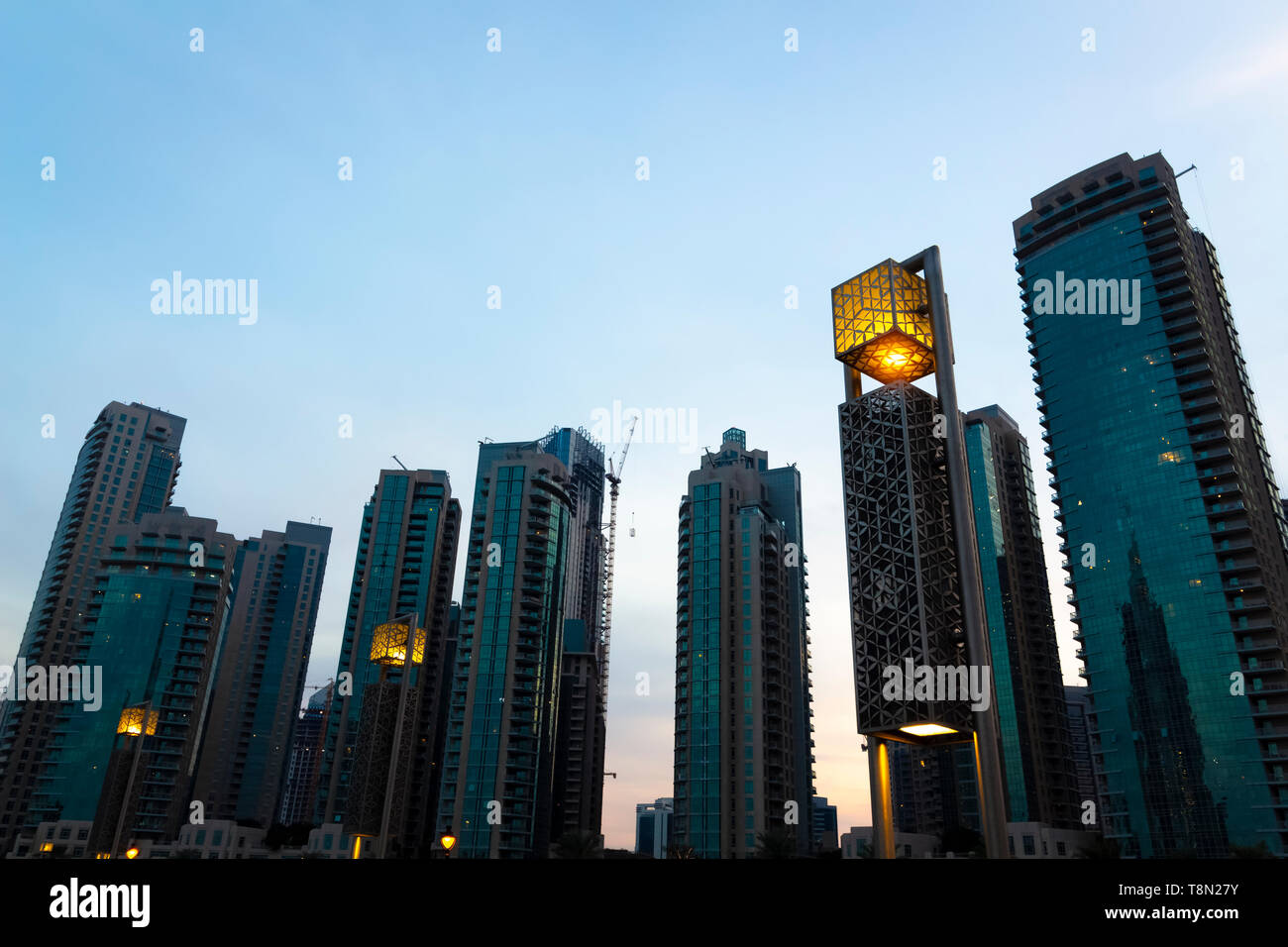 District downtown. View of the beautiful modern high-rise buildings ...