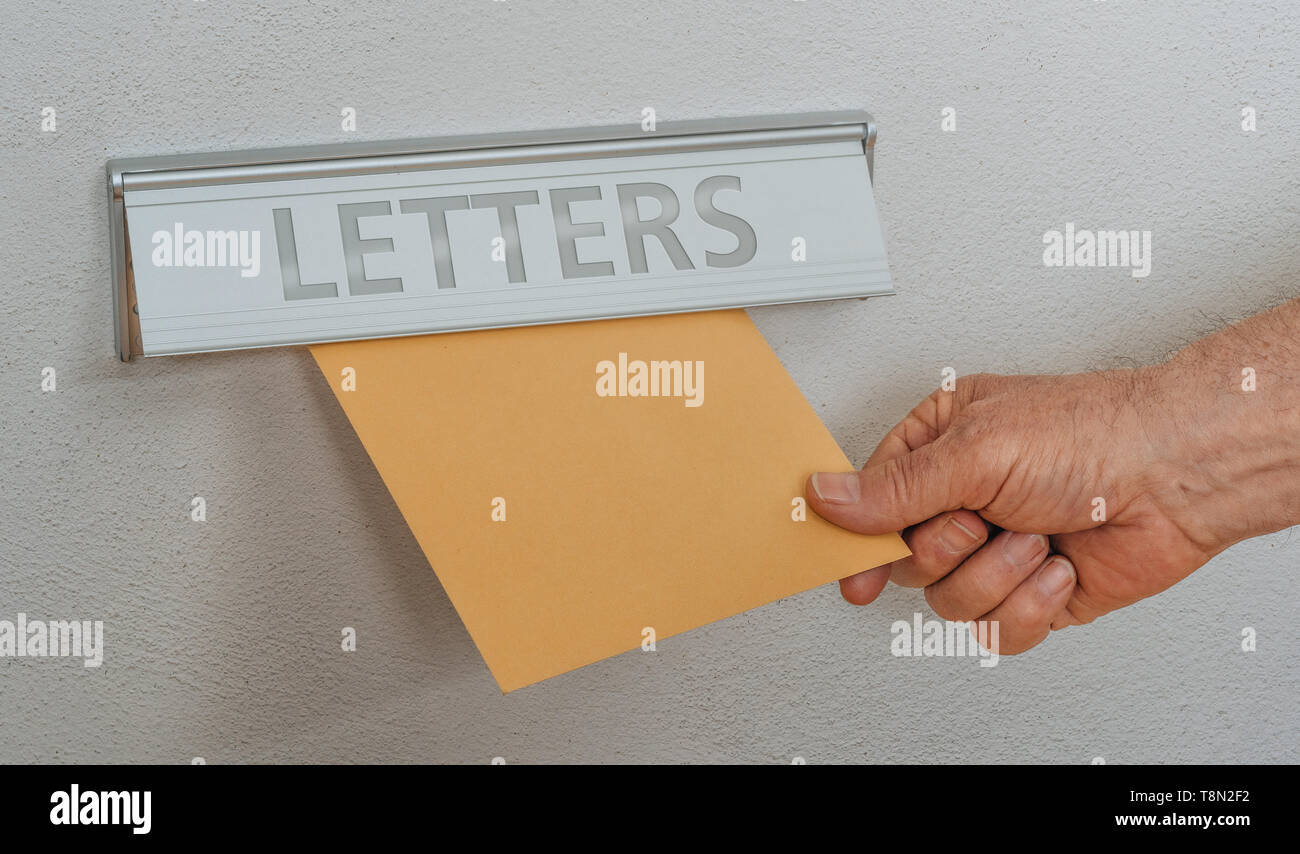 A letterbox with the inscription Letters Stock Photo - Alamy