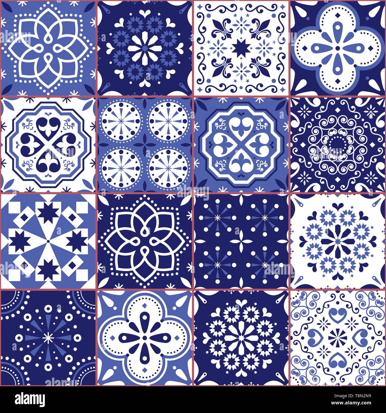Navy blue flower pattern hi-res stock photography and images - Alamy
