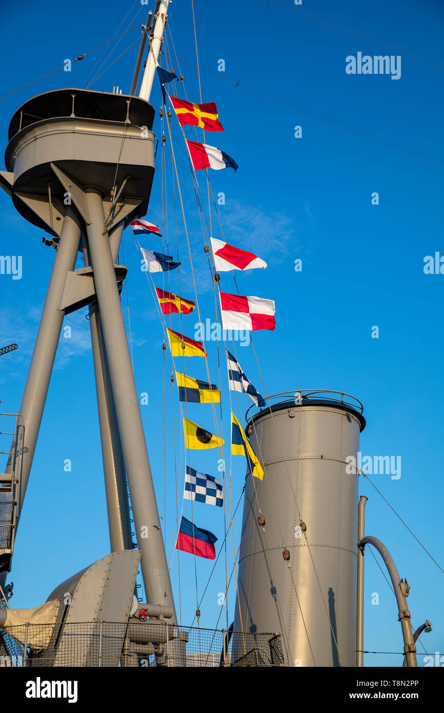 The WW1 ship HMS Caroline, Alexandra Dock, Belfast, Titanic Quarter ...