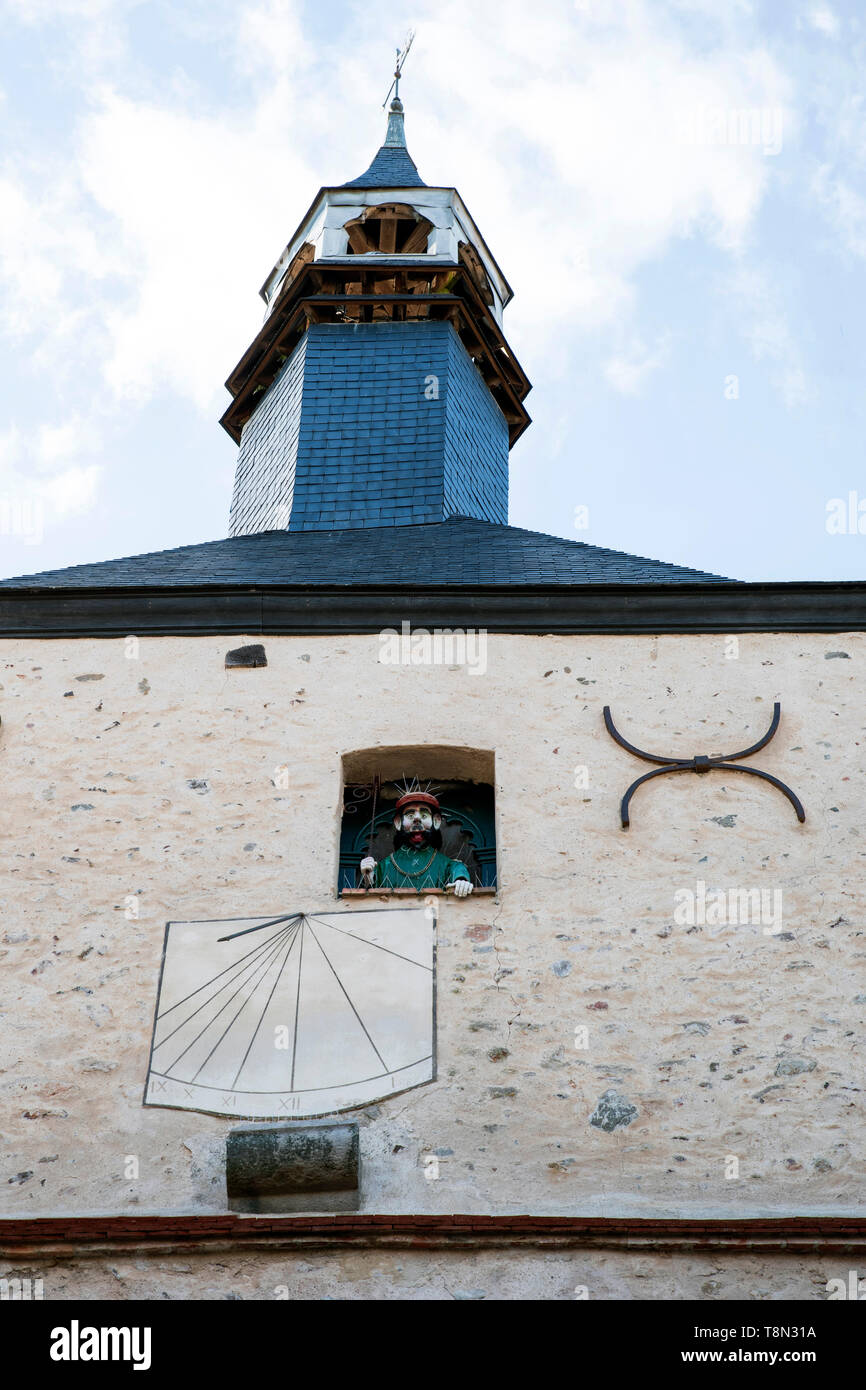 Detail of an old 16th century house in the town of Bourbon Lancy in ...