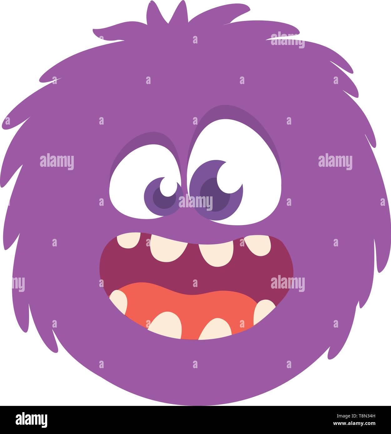 Happy cartoon monster head smiling. Vector illustration Stock Vector ...