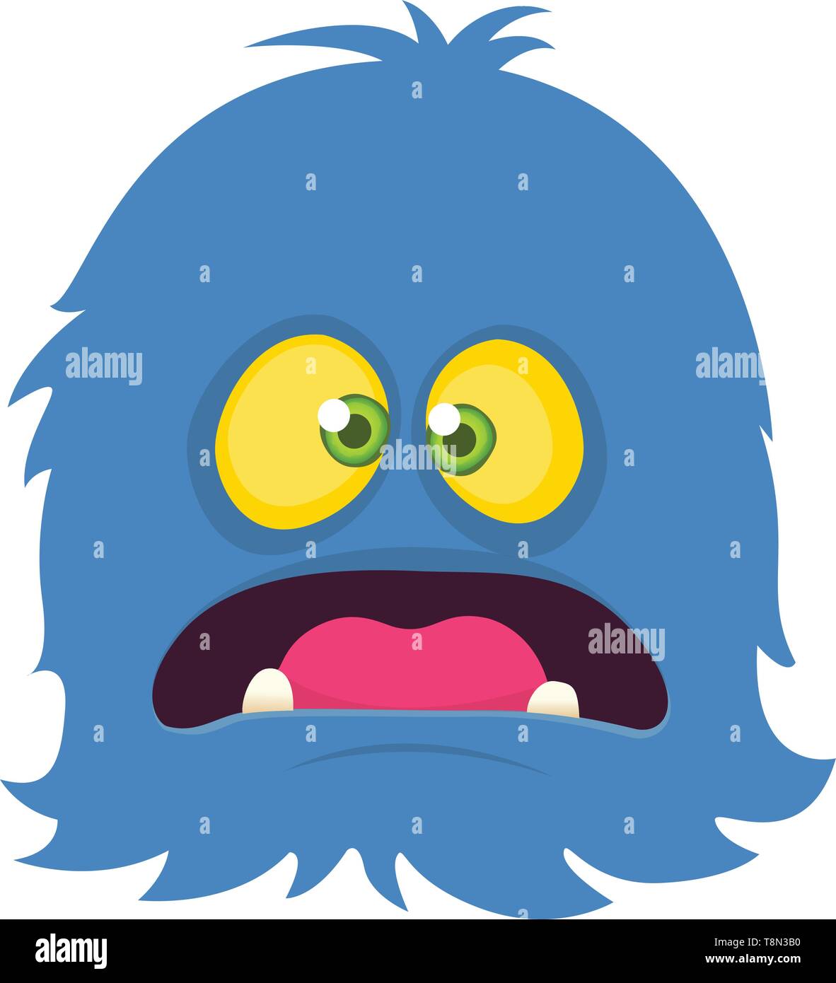 Happy cartoon furry monster. Vector Halloween illustration. Big set of ...