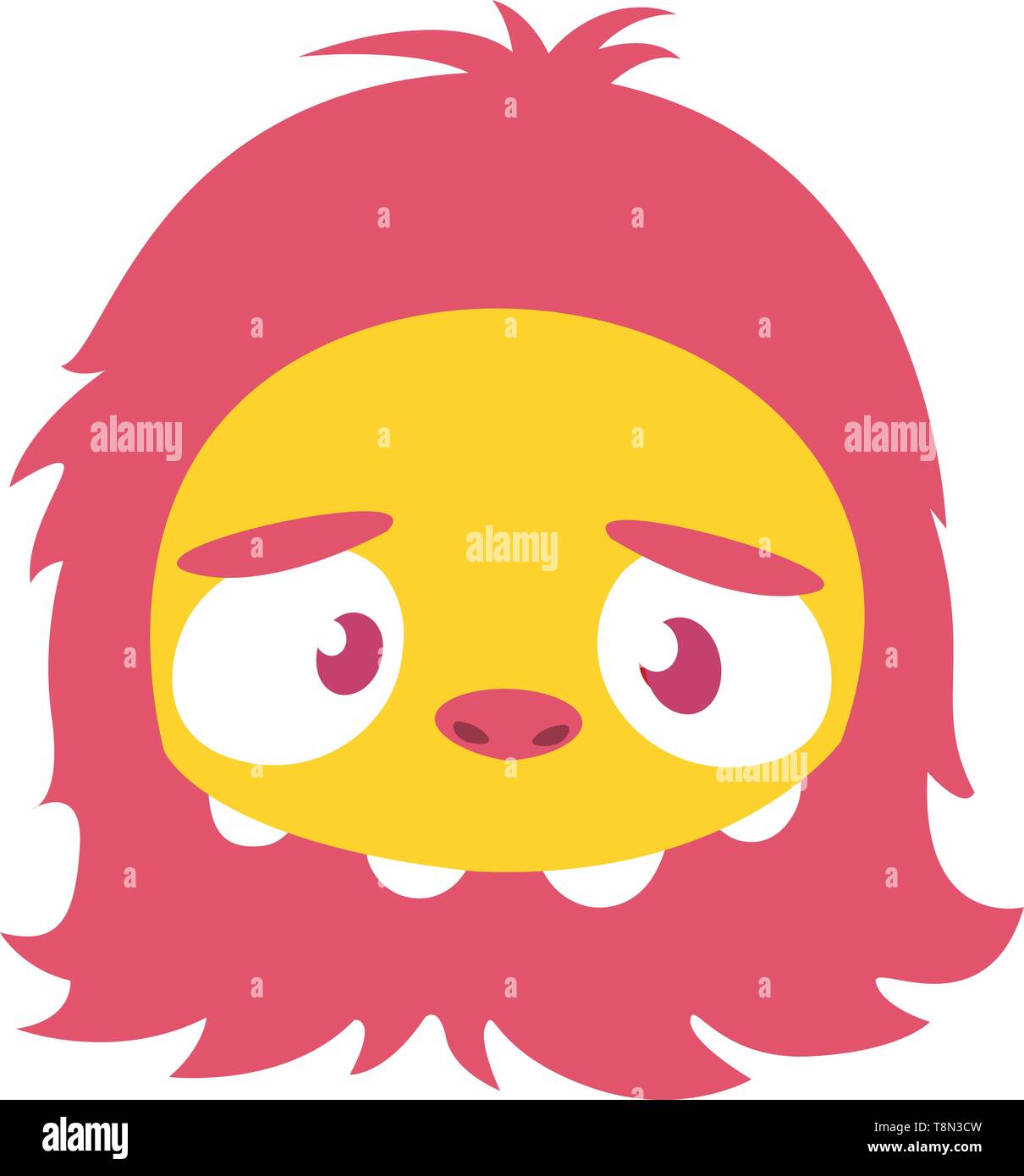 Happy cartoon furry monster. Vector Halloween illustration. Big set of ...