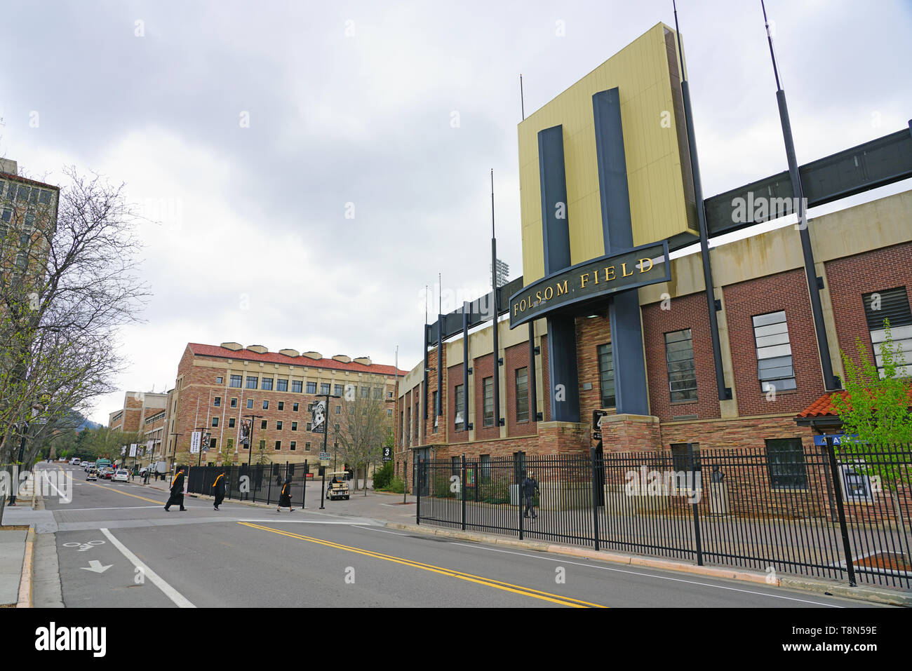 BOULDER, CO -10 MAY 2019- View of the Folsom Field football stadium on ...