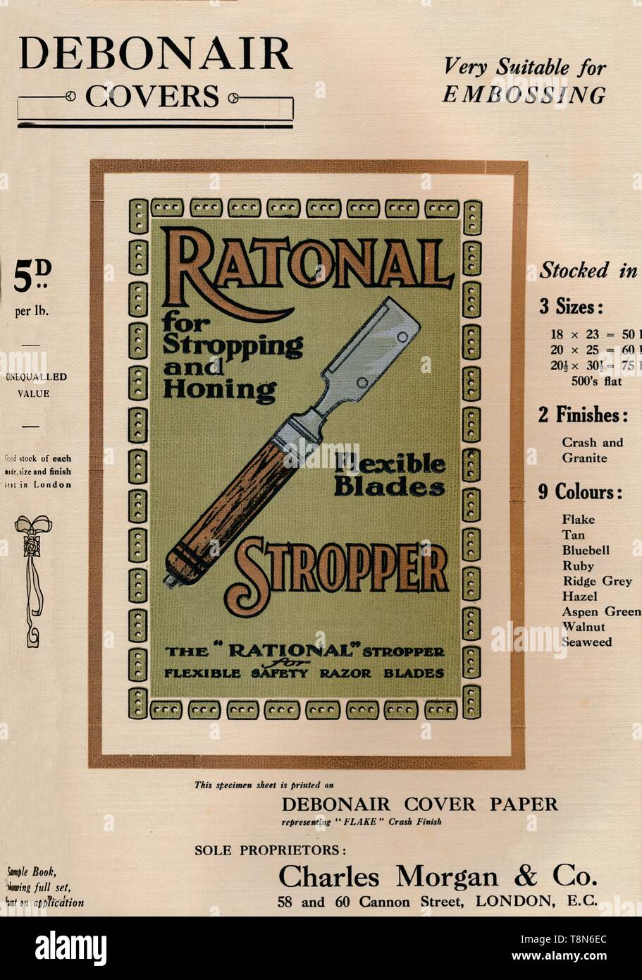 'Debonair Covers - Ratonal Stropper Razor Blades, 1909. Creator ...