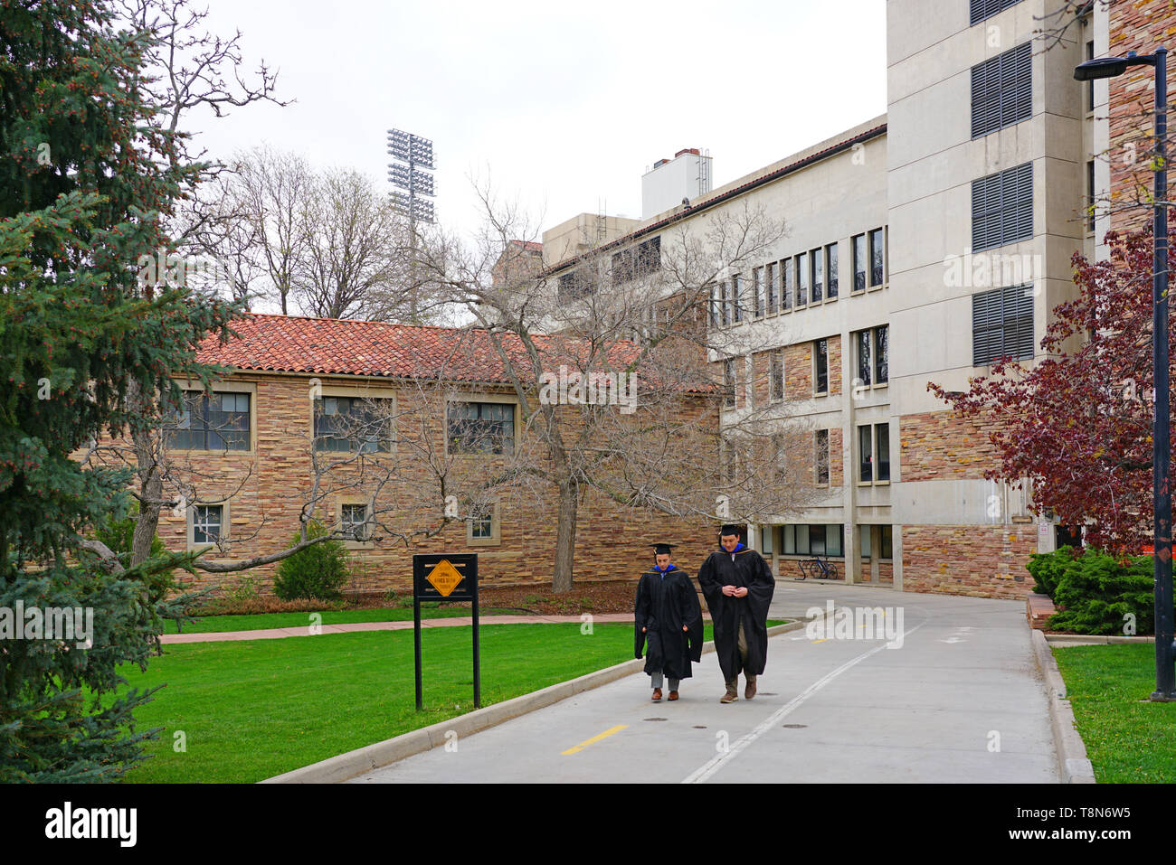 BOULDER, CO -10 MAY 2019- View of the college campus of the University ...