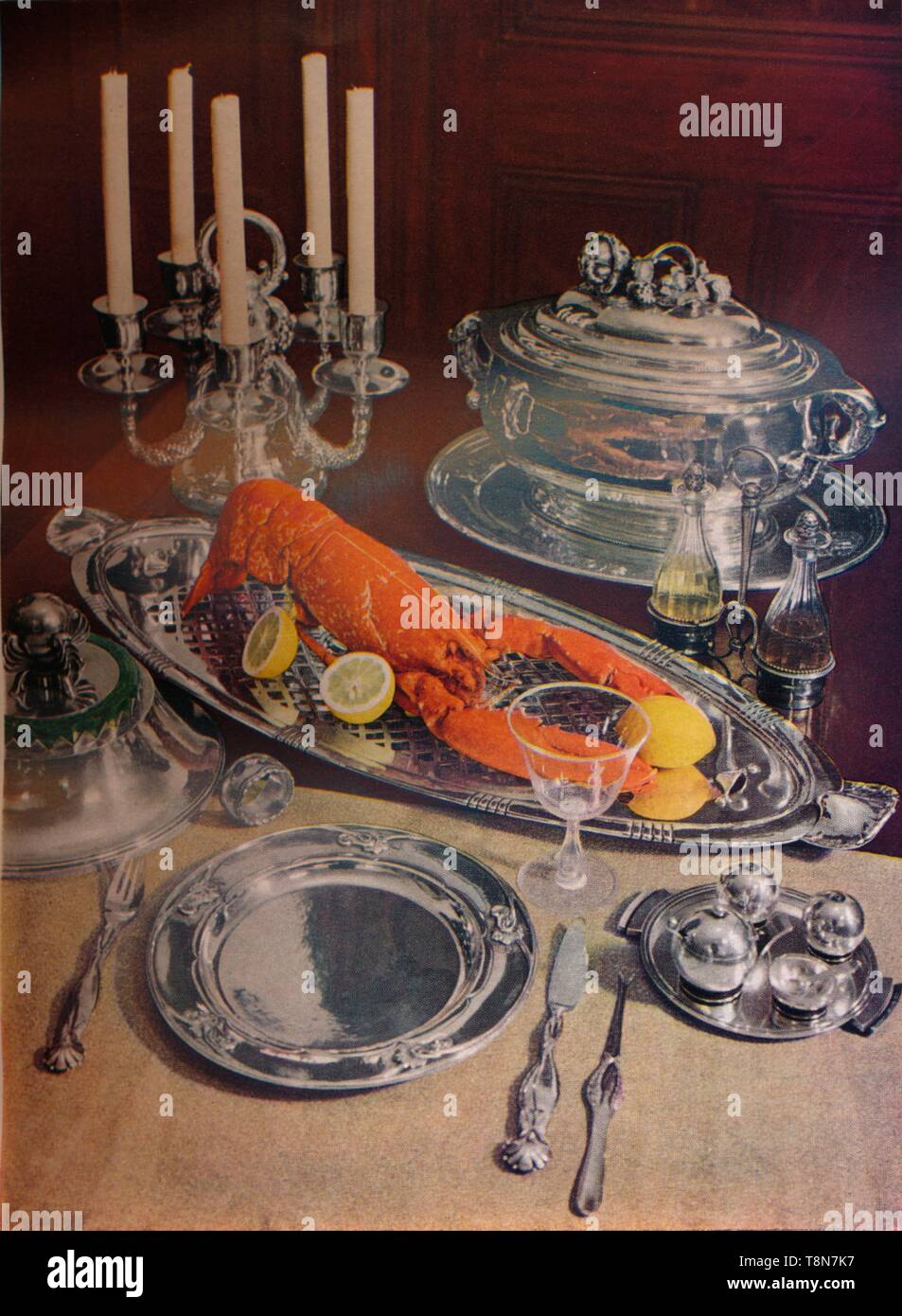 'Silver Dinner Service', 1936. Creator: Unknown Stock Photo - Alamy