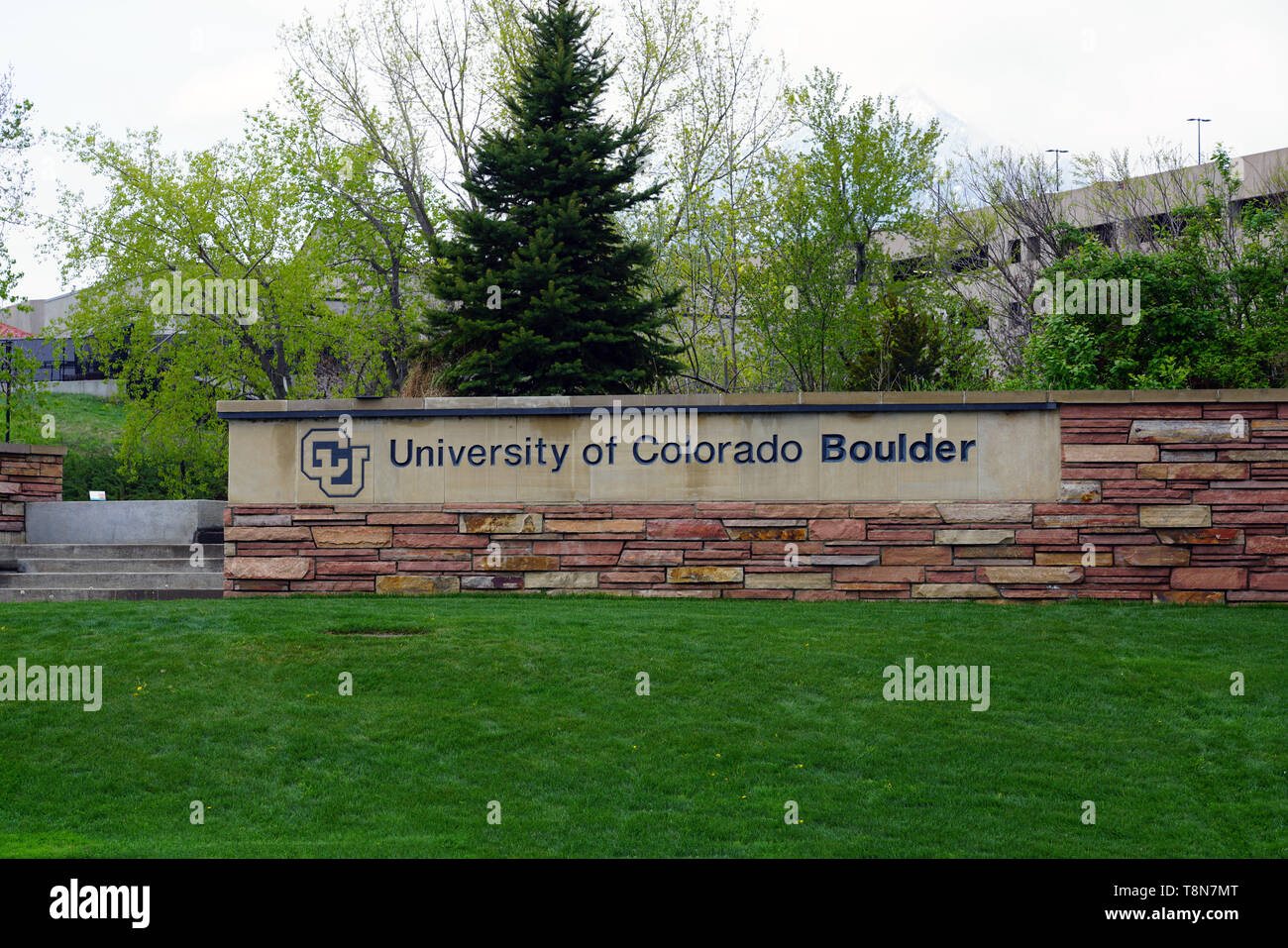 BOULDER, CO -10 MAY 2019- View of the college campus of the University ...