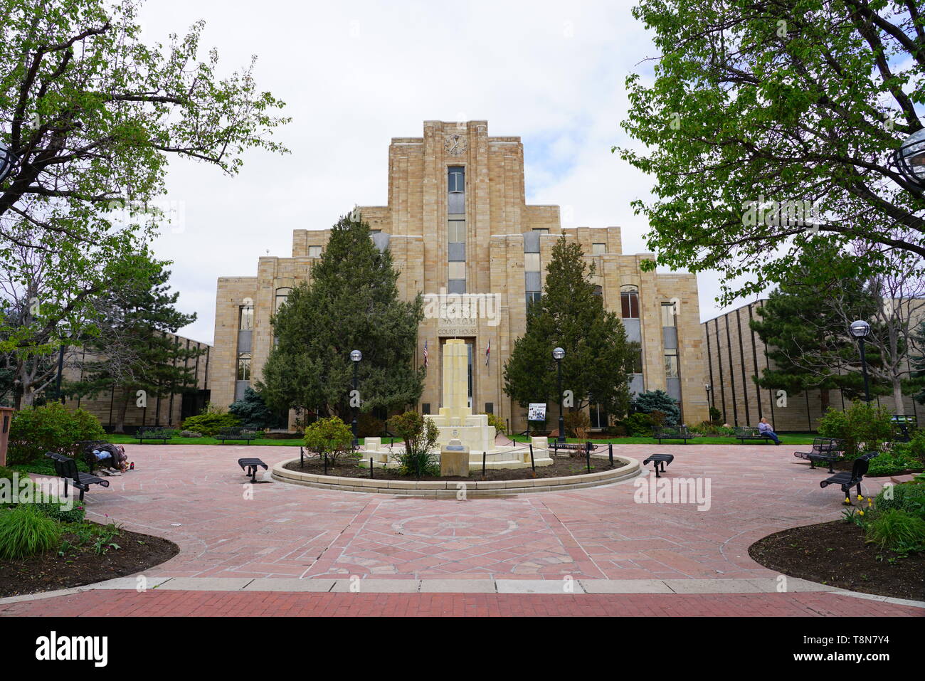 BOULDER, CO -10 MAY 2019- View of the landmark Art Deco Boulder County ...