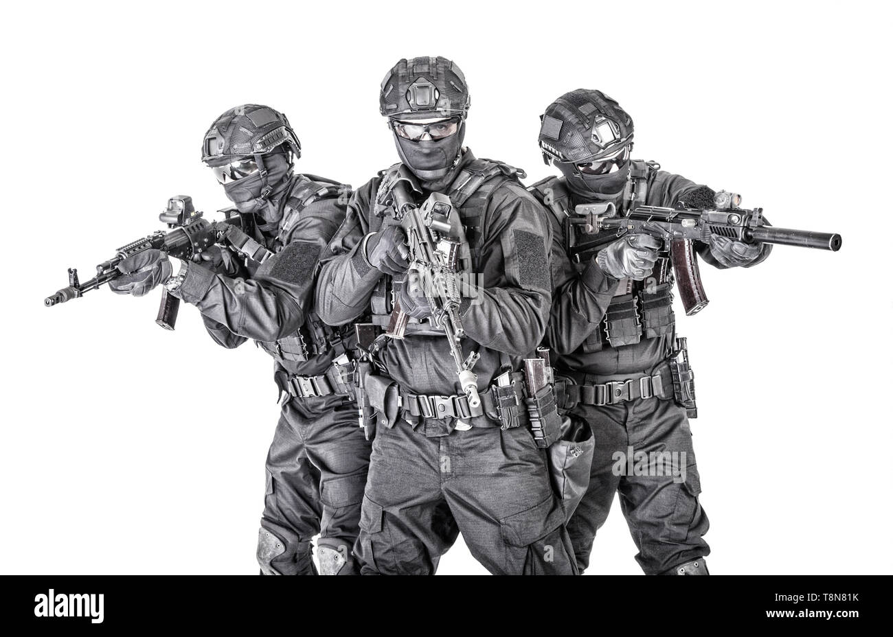 Group portrait of police special forces fighters Stock Photo - Alamy