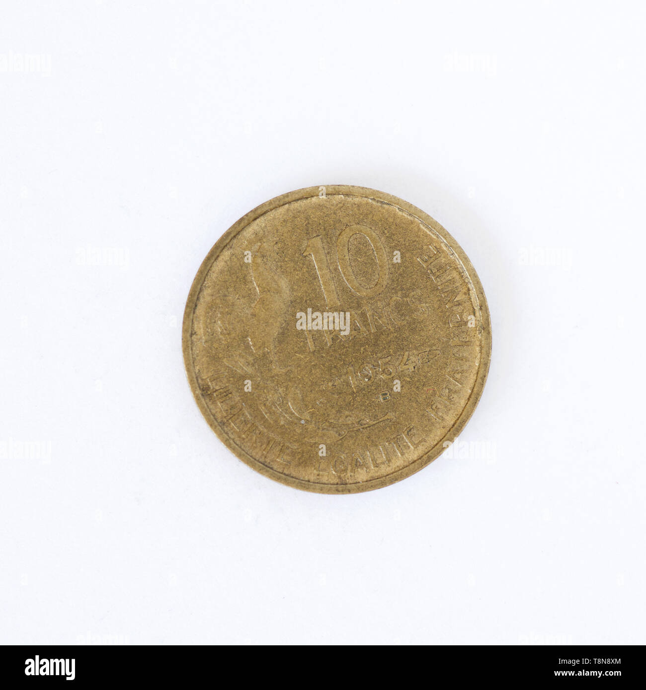 French 10 Francs Coin 1954 Stock Photo - Alamy