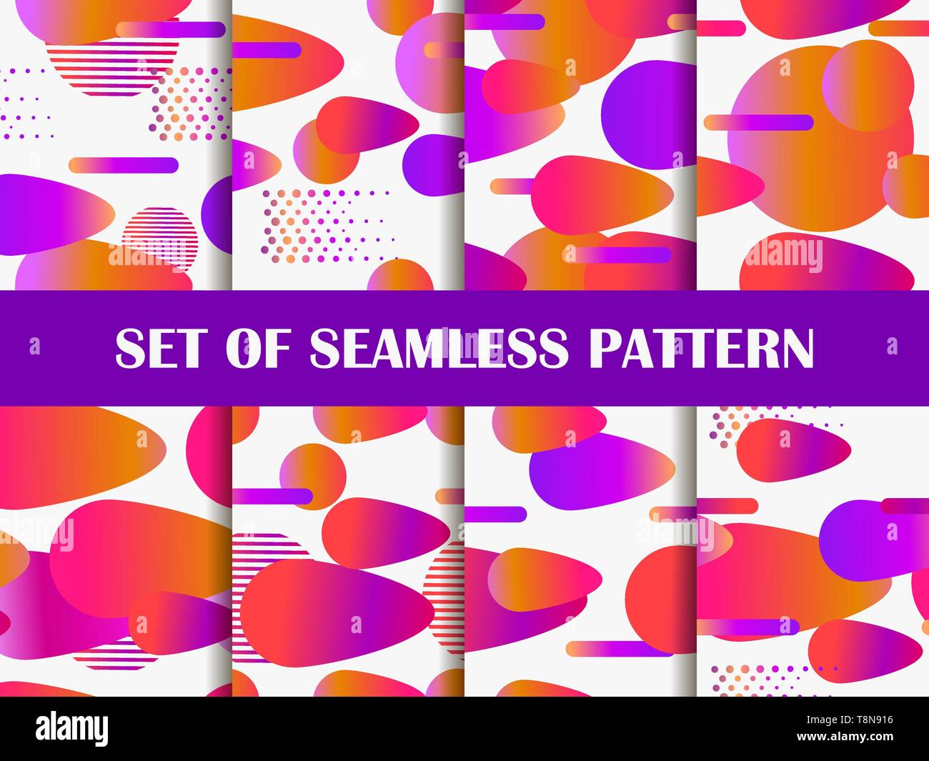 Gradient geometric shapes seamless patterns. Cover design with colorful ...