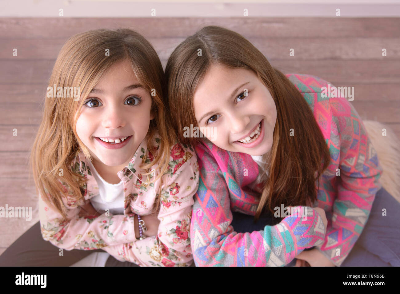 Studio Portrait Of Two best friends Stock Photo - Alamy