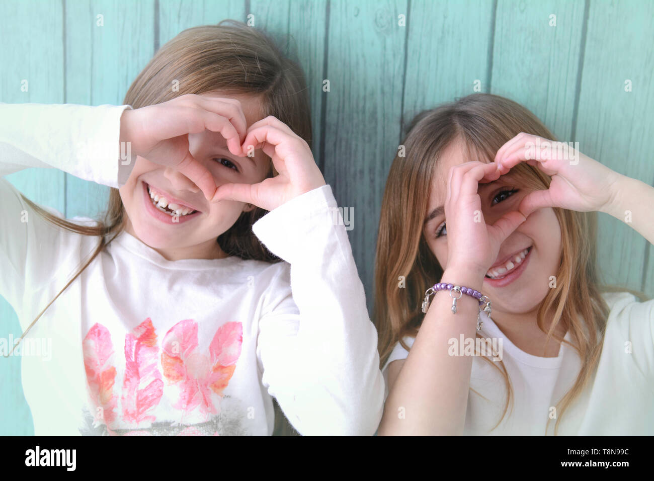 Studio Portrait Of Two best friends Stock Photo - Alamy