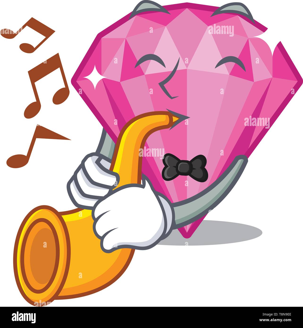 With trumpet pink diamond in the mascot shape Stock Vector Image & Art ...