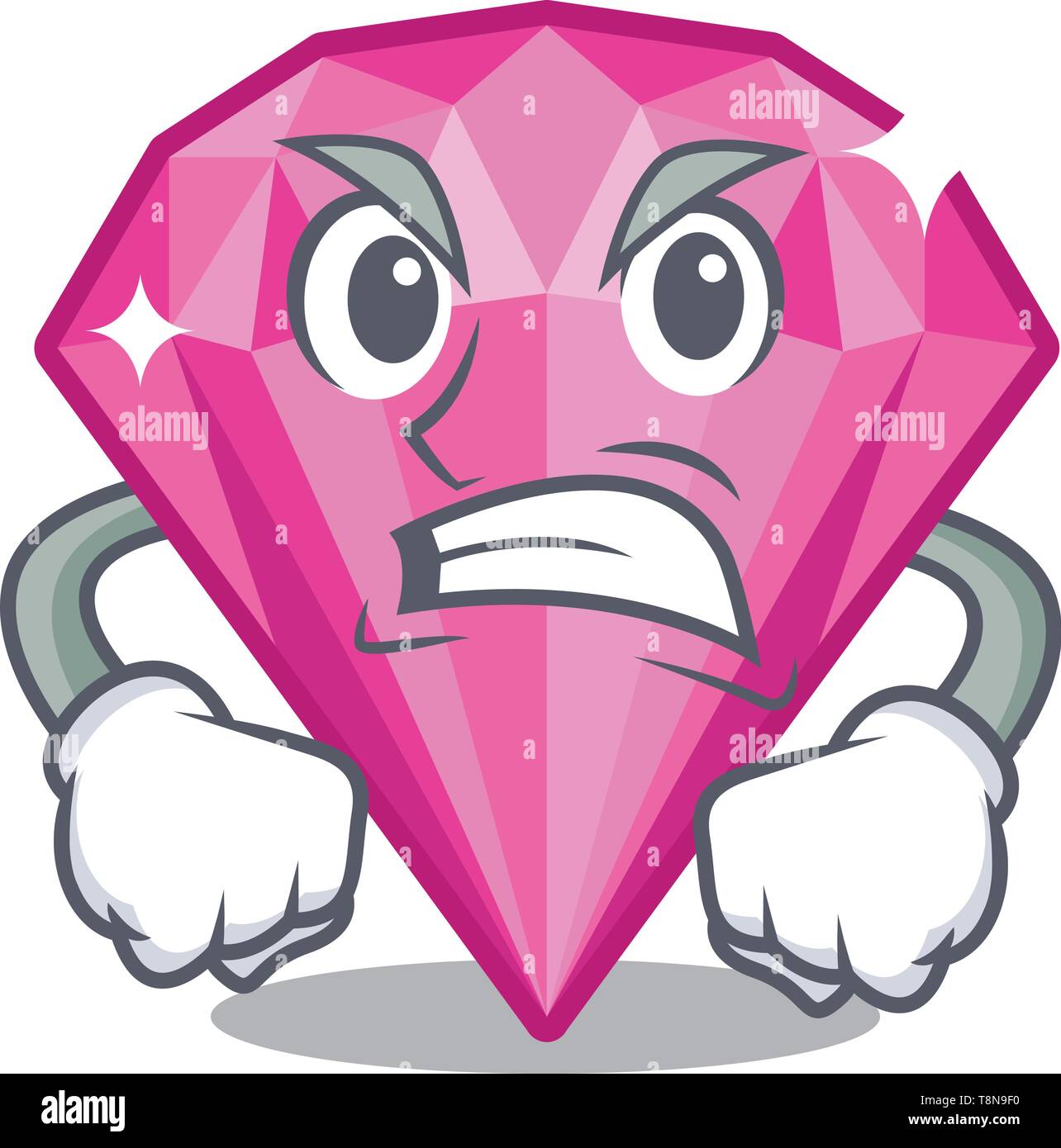 Angry pink diamond in the mascot shape Stock Vector Image & Art - Alamy