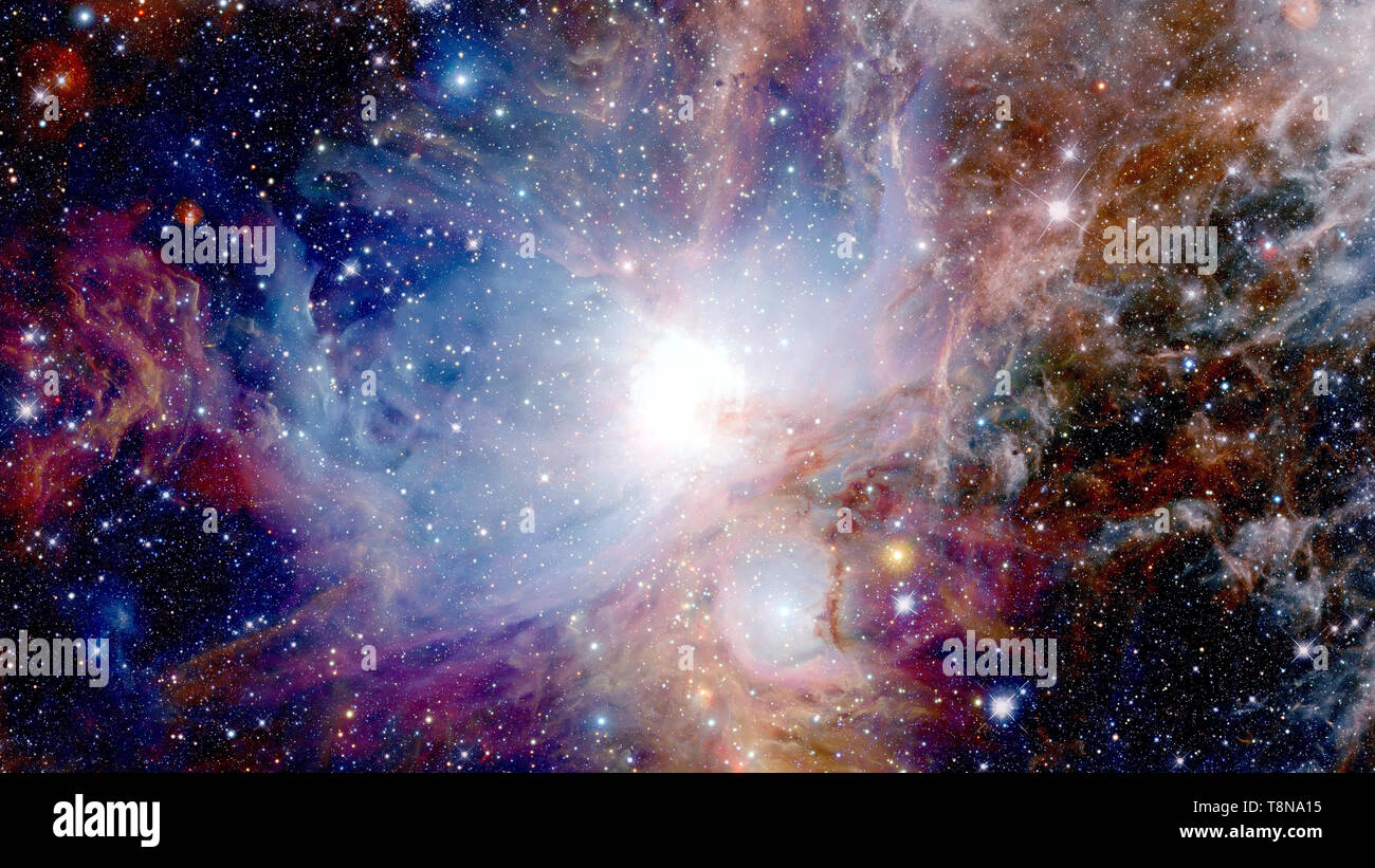 Outer space art. Nebulas, galaxies and bright stars in beautiful ...