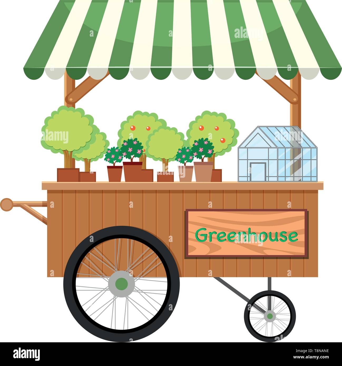 Plant cart shop stall illustration Stock Vector Image & Art - Alamy