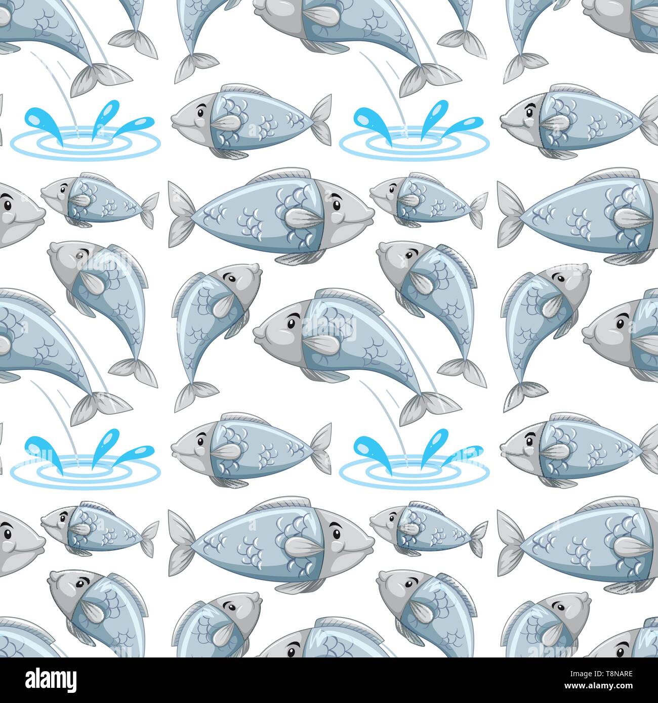 Cartoon fish seamless pattern illustration Stock Vector Image & Art - Alamy