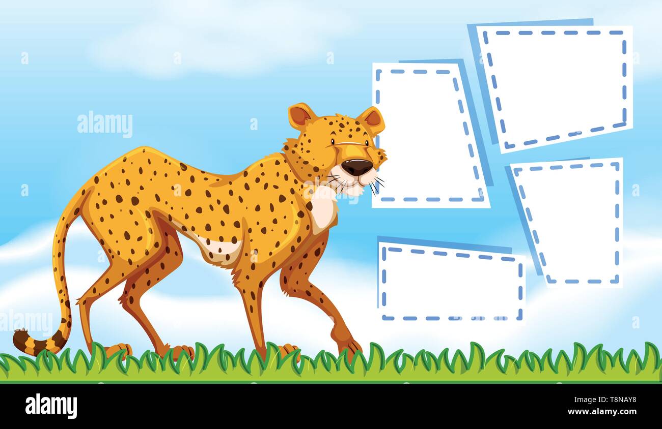 A cheetah on note template illustration Stock Vector Image & Art - Alamy
