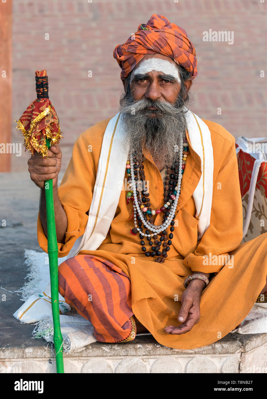 Portrait male indian sadhu face hi-res stock photography and images - Alamy