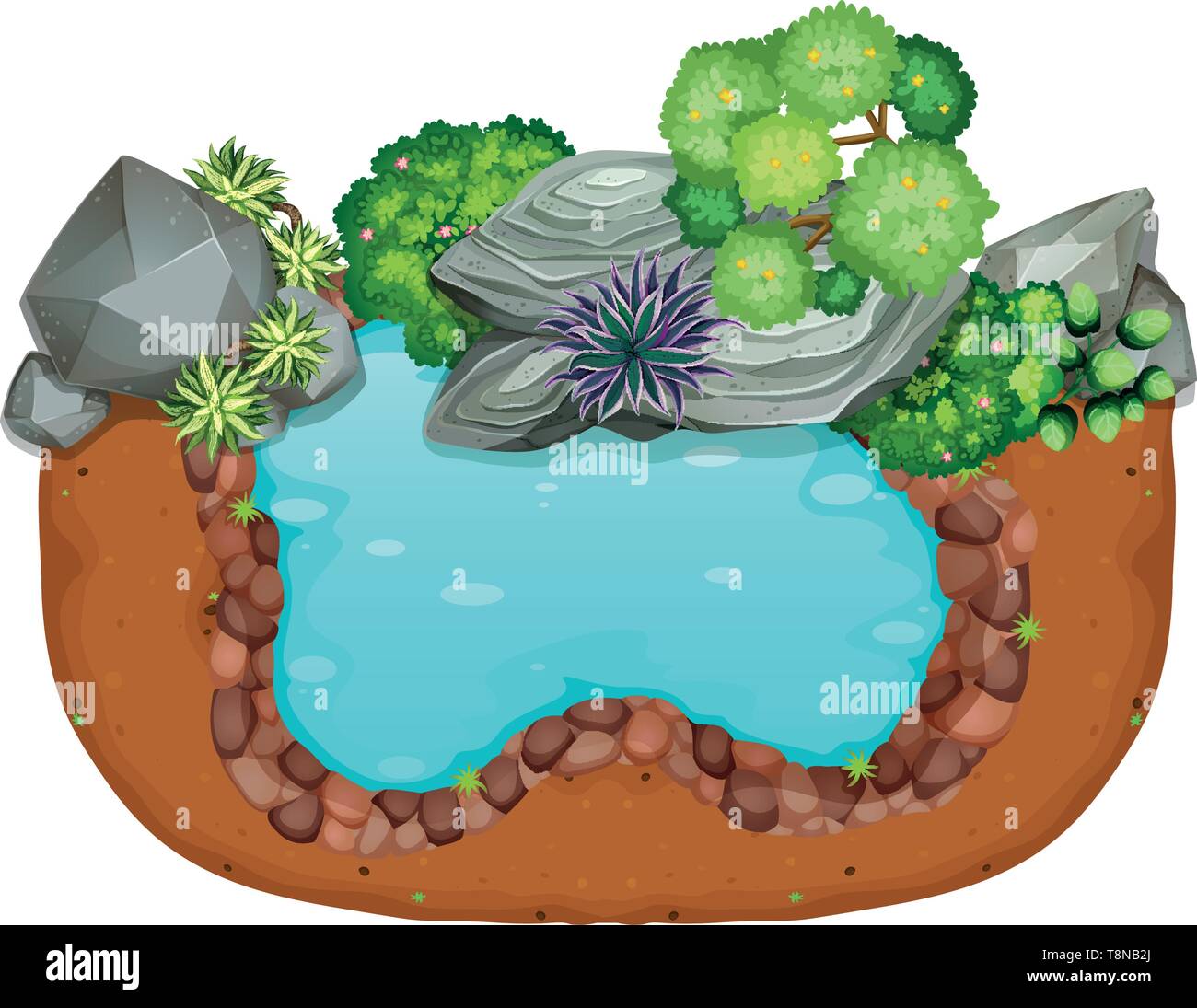 Aerial view of garden illustration Stock Vector Image & Art - Alamy