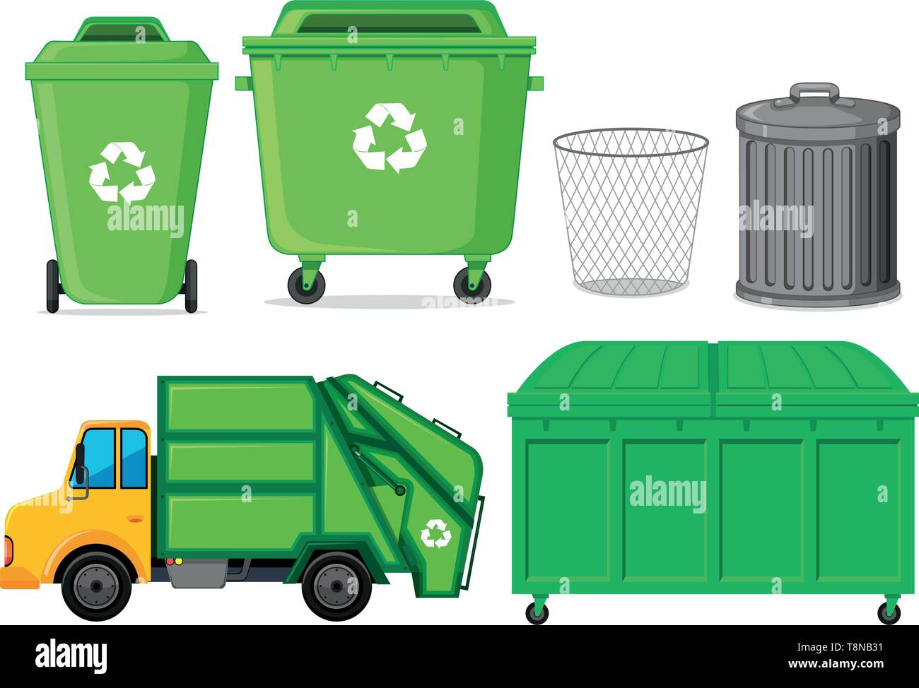 Set of garbage bin illustration Stock Vector Image & Art - Alamy