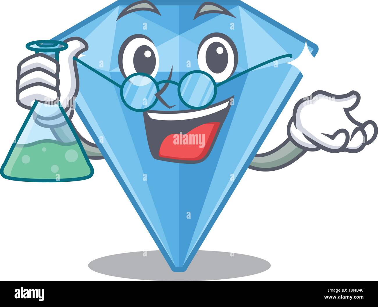 Professor sapphire gems in the cartoon shape Stock Vector Image & Art ...