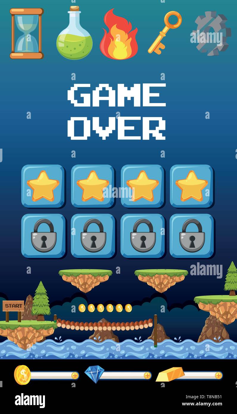 Game over template design illustration Stock Vector Image & Art - Alamy