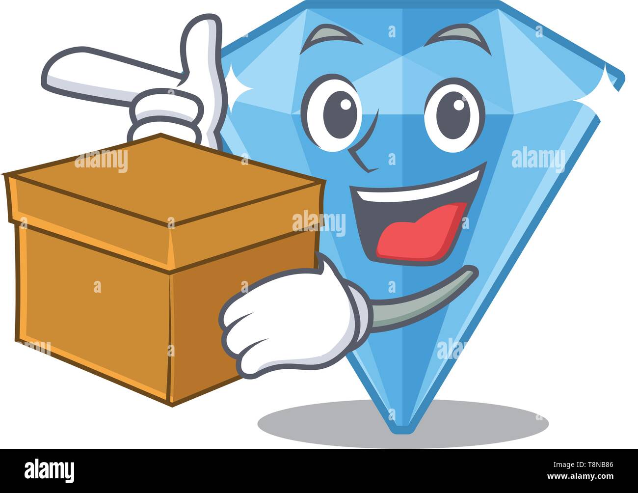 With box sapphire gems in the cartoon shape Stock Vector Image & Art ...