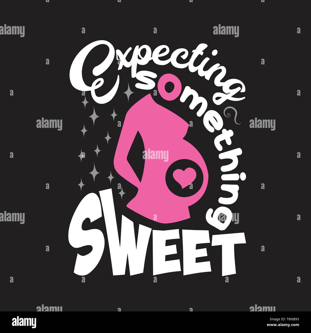 Pregnant Quote and saying. Expecting something sweet Stock Vector Image ...