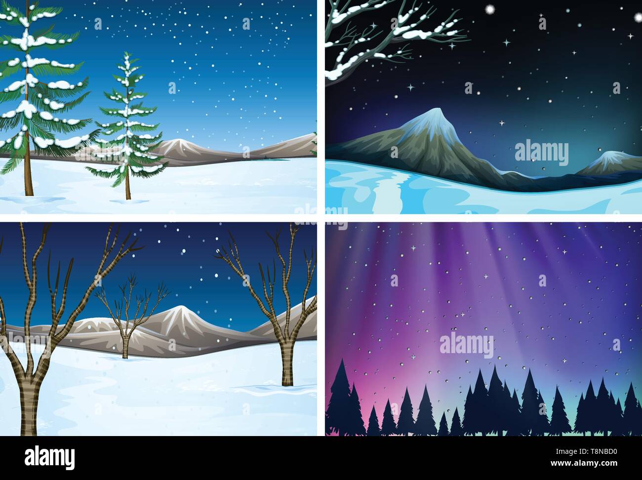 Snow winter scenes Stock Vector Images - Alamy