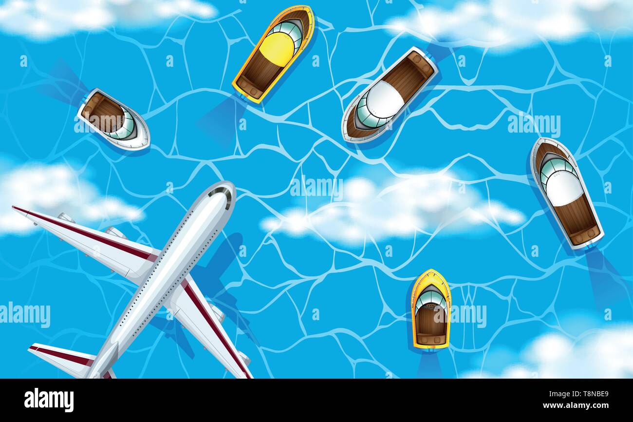 Blue ocean aerial view Stock Vector Images - Alamy