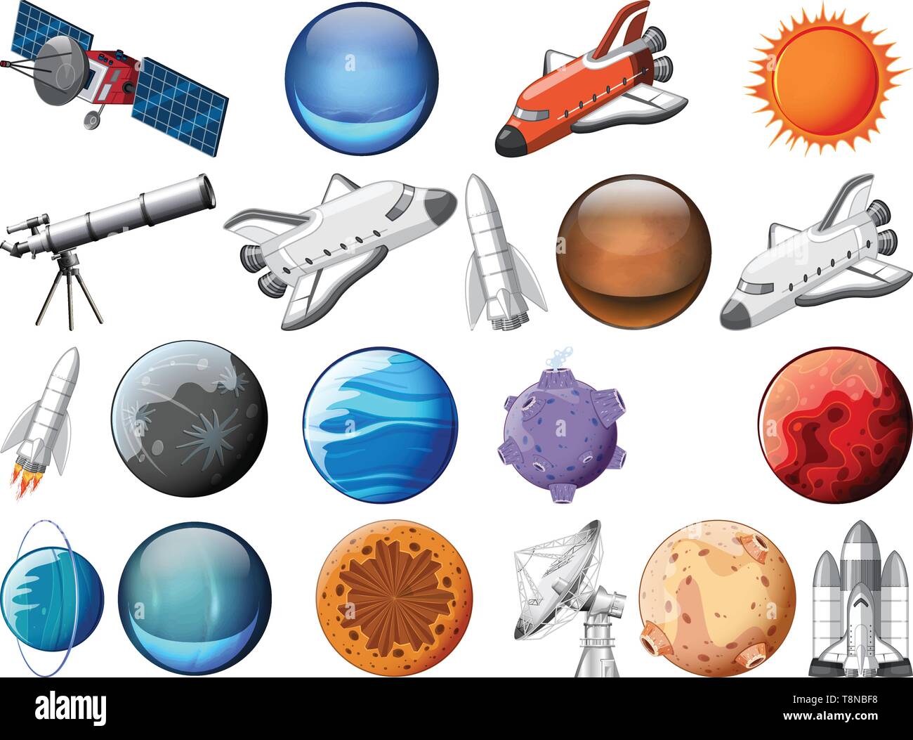 Set of space element illustration Stock Vector Image & Art - Alamy