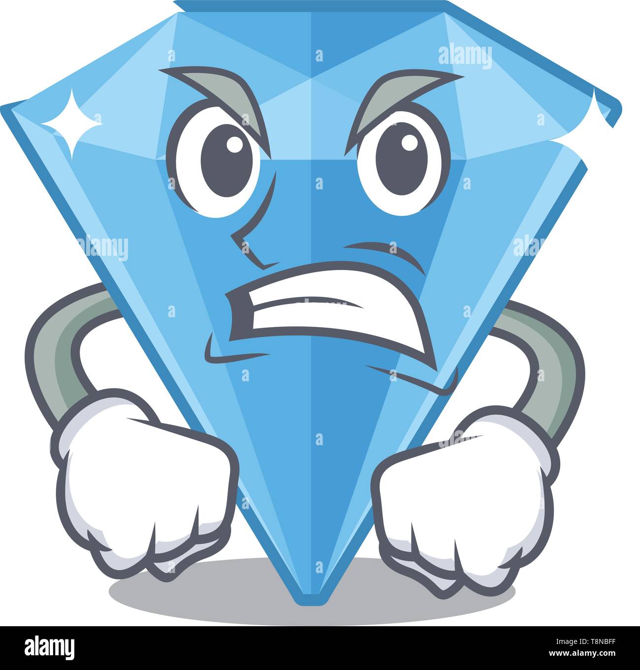 Angry sapphire gem in a mascot box Stock Vector Image & Art - Alamy