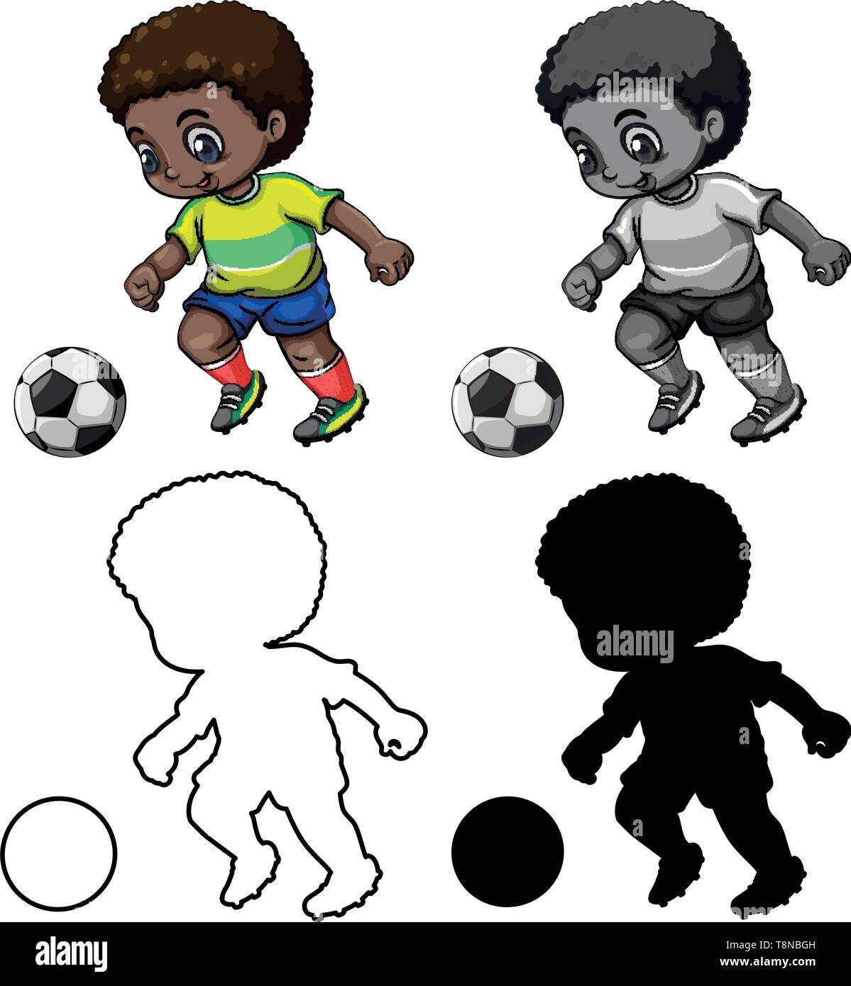 Set of football player character illustration Stock Vector Image & Art ...