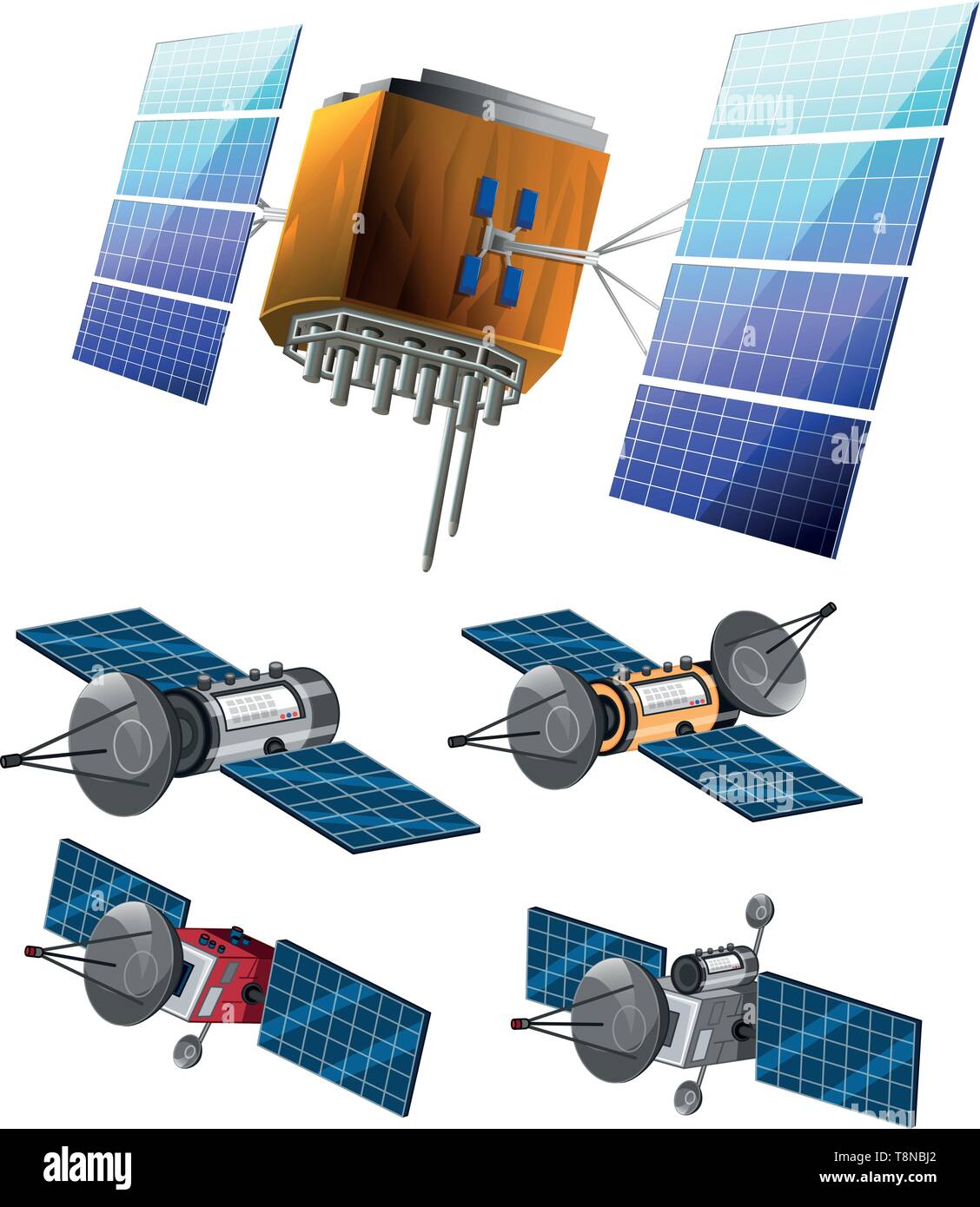 Set of set of satellite illustration Stock Vector Image & Art - Alamy