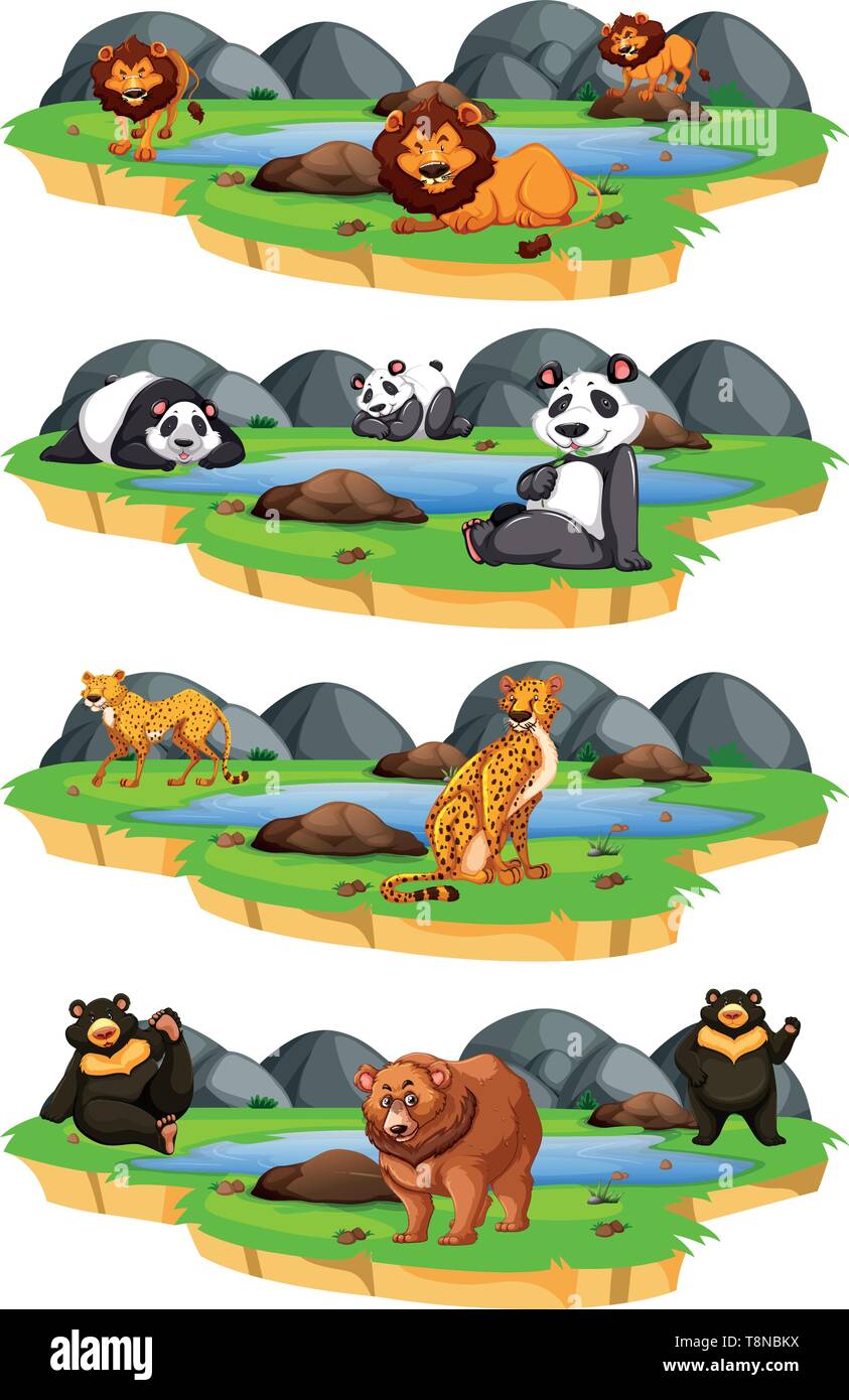 set of animals in nature Stock Vector Image & Art - Alamy