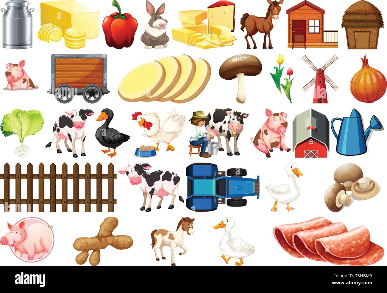 Set of farm element illustration Stock Vector Image & Art - Alamy