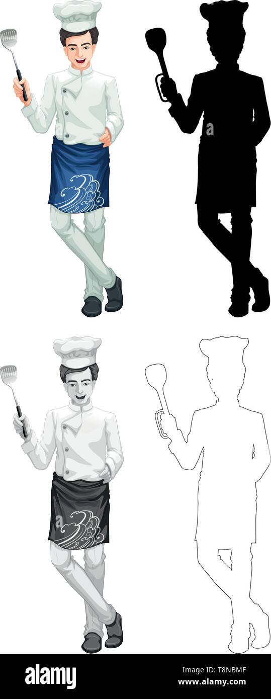 Set of cook character illustration Stock Vector Image & Art - Alamy